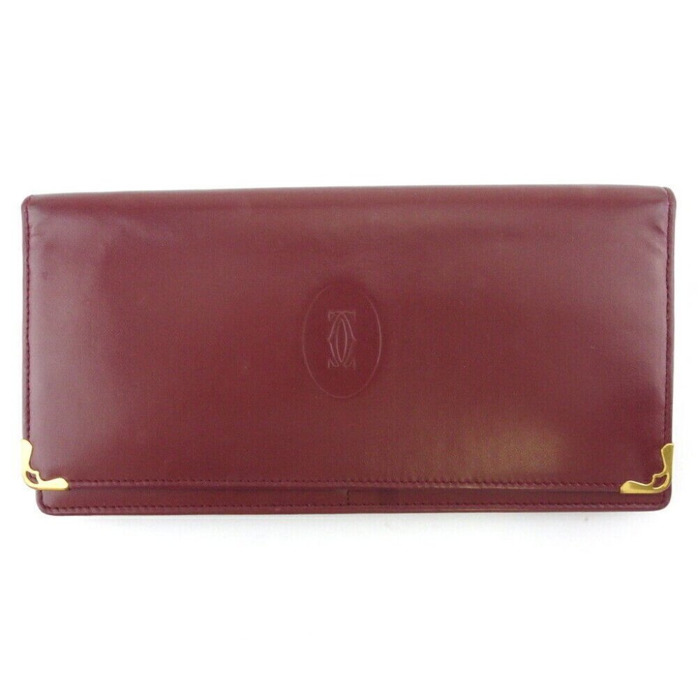 Cartier Long Wallet Mastrin Bordeaux Leather Authenti… - Gem